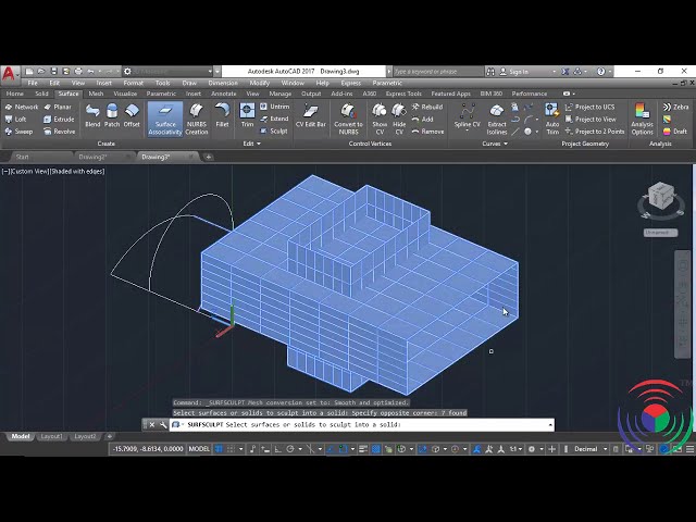 فیلم آموزشی Autodesk Autocad نحوه استفاده از دستور Sculpt سطح در