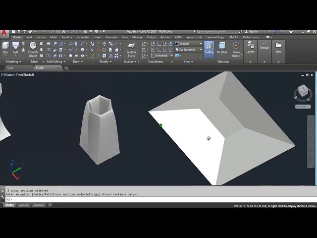 فیلم آموزشی: autocad #44 - نحوه استفاده از دستور loft در اتوکد 3d | اتوکد 2017 | اصول اتوکد با ...