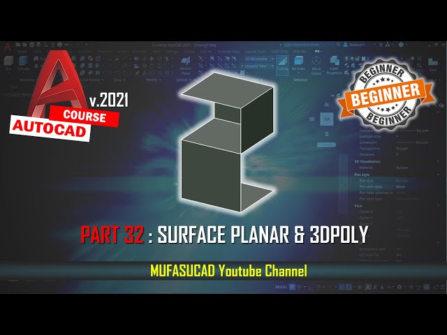 فیلم آموزشی: [قسمت 32] autocad 2021 surface planar و 3d poly آموزش ضروری برای مبتدی - فیلم های اتوکد