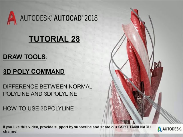 فیلم آموزشی 28 دستور 3d Polyline Autocad، 3dpoly Command Autocad، تفاوت بین 3dpolyline و 