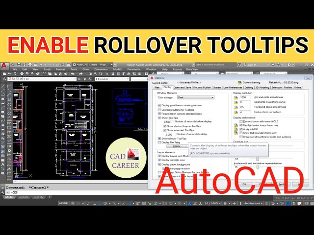 فیلم آموزشی: نحوه فعال کردن rollover tooltips در اتوکد | آموزش اتوکد برای مبتدی - فیلم های اتوکد