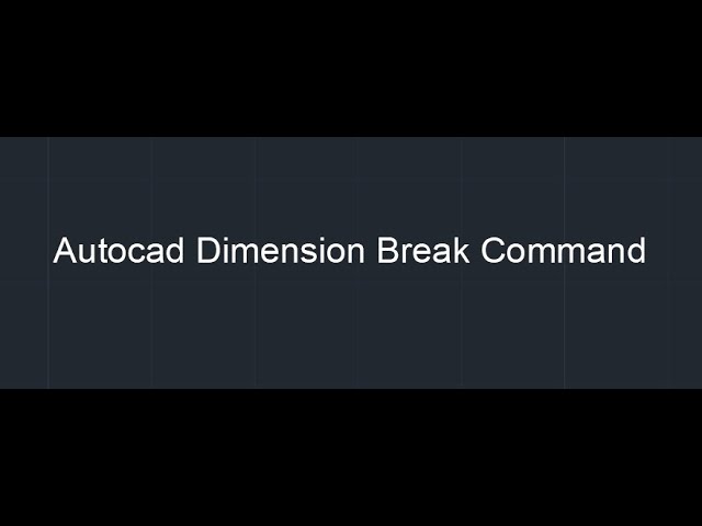 فیلم آموزشی: dimbreak autocad, dimension break autocad,dimension line break, how to break ...