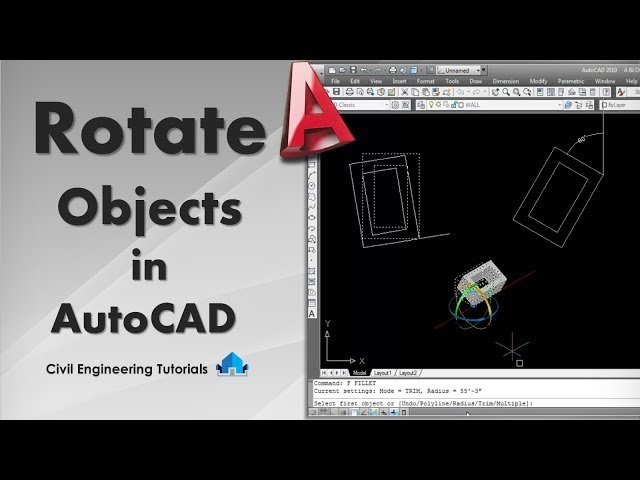فیلم آموزشی: autocad #8 - نحوه چرخش شی در اتوکد (2d & 3d) | اصول اتوکد - فیلم های اتوکد