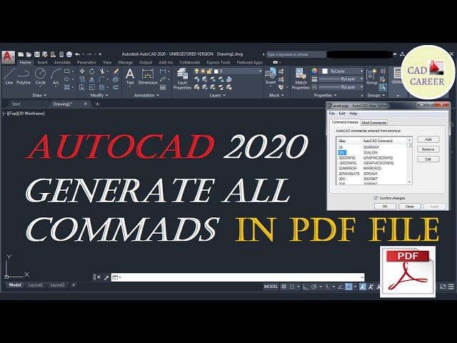 فیلم آموزشی: تولید اتوکد تمام دستورات در فایل pdf | autocad aliasedit | اتوکد 2020 تمام دستورات ...