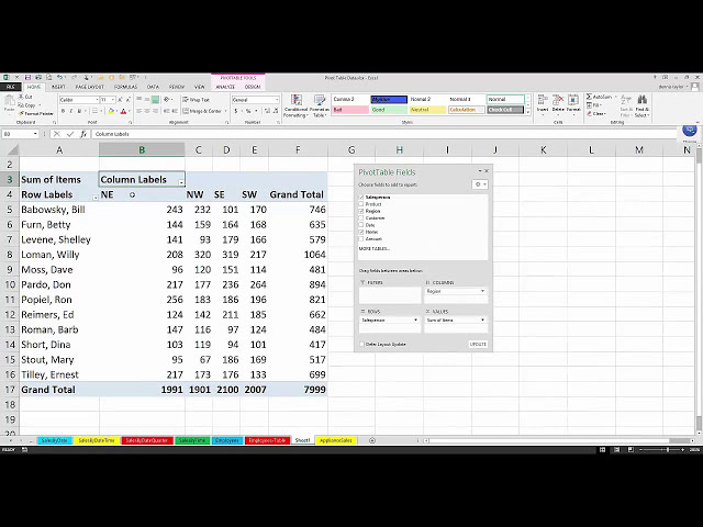 فیلم آموزشی نحوه استفاده از Microsoft Excel Pivot Tables قسمت اول دنیس تیلور 08222014 3 با 