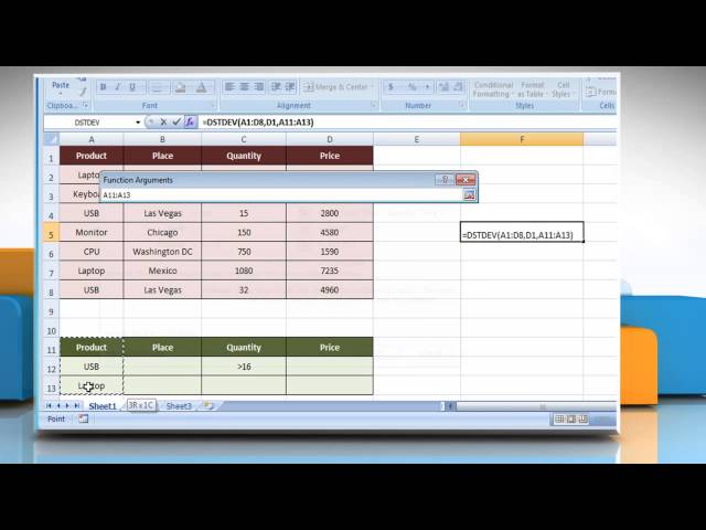 فیلم آموزشی: نحوه استفاده از تابع DSTDEV در اکسل با زیرنویس فارسی - فیلم های آموزش اکسل Excel