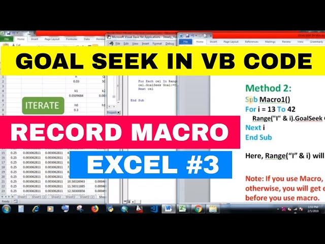 فیلم آموزشی: [EXCEL #3] AUTOMATE| GOAL SEEK در ویژوال بیسیک (VBA) در EXCEL| رکورد ماکرو برای ...