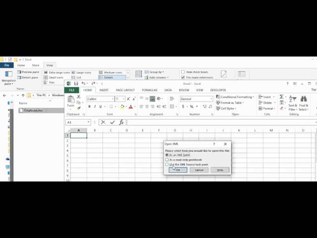 فیلم آموزشی Microsoft Excel 365 نحوه باز کردن فایل Xml به عنوان جدول