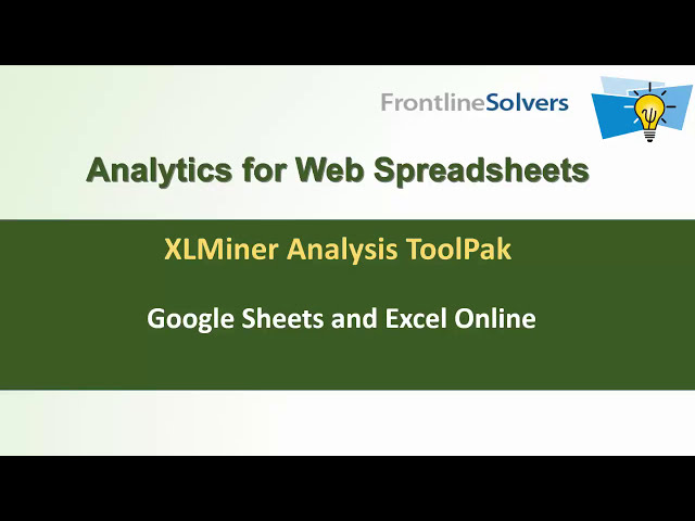 فیلم آموزشی: XLMiner Analysis ToolPak برای Google Sheets و Excel Online با زیرنویس فارسی - فیلم ...