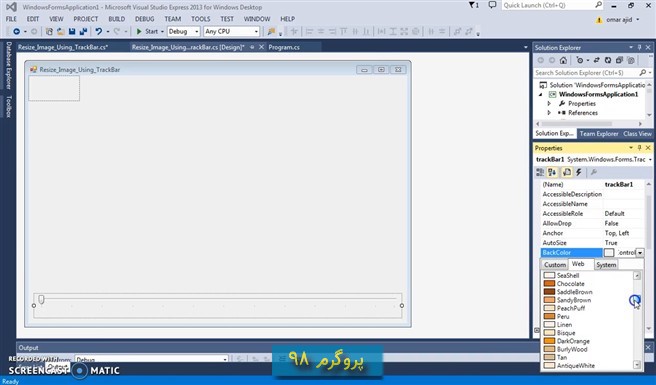 فیلم آموزش تغییر سایز عکس با تغییر TrackBar توسط کاربر با سی شارپ #C - آموزش سی شارپ c#.net لرن ...