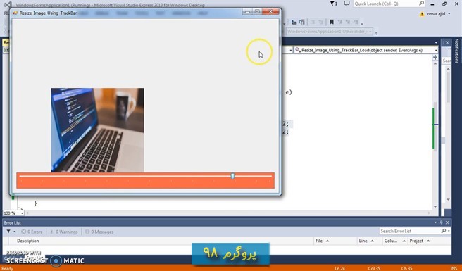 فیلم آموزش تغییر سایز عکس با تغییر TrackBar توسط کاربر با سی شارپ #C - آموزش سی شارپ c#.net لرن ...