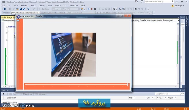 فیلم آموزش تغییر سایز عکس با تغییر TrackBar توسط کاربر با سی شارپ #C - آموزش سی شارپ c#.net لرن ...