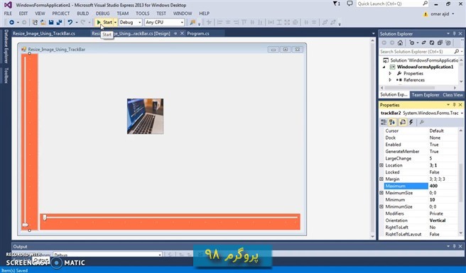 فیلم آموزش تغییر سایز عکس با تغییر TrackBar توسط کاربر با سی شارپ #C - آموزش سی شارپ c#.net لرن ...