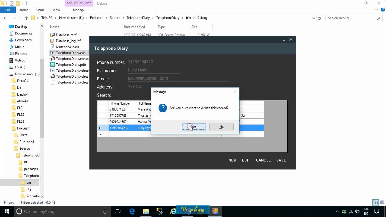 فیلم آموزش Insert و Update و Delete و جستجوی داده از local database با سی شارپ #C - آموزش سی ...