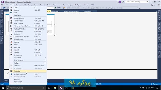 فیلم آموزش ساخت فرم Login (ورود) Metro با دیتابیس SQL با سی شارپ #C - آموزش سی شارپ c#.net لرن ...