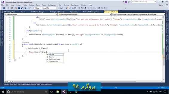 فیلم آموزش ساخت فرم Login (ورود) Metro با دیتابیس SQL با سی شارپ #C - آموزش سی شارپ c#.net لرن ...