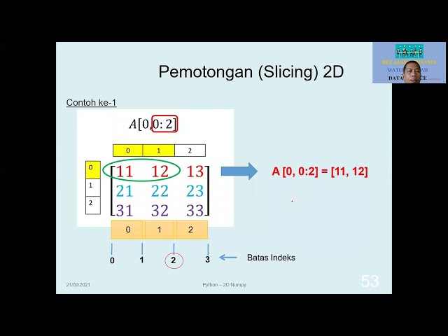 فیلم آموزشی پایتون در حال کار با Numpy 2d Datascience Numpy 2dimensi Python با زیرنویس