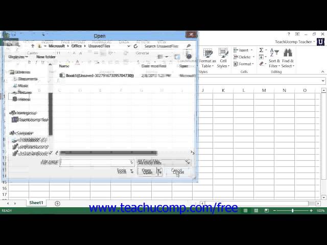 فیلم آموزشی: Excel 2013 Tutorial Recovering Unsaved Workbooks-2013 Only Microsoft Training ...