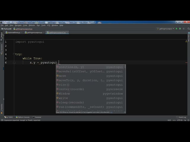 فیلم آموزشی Python Automating Gui گرفتن موقعیت ماوس آموزش Pyautogui