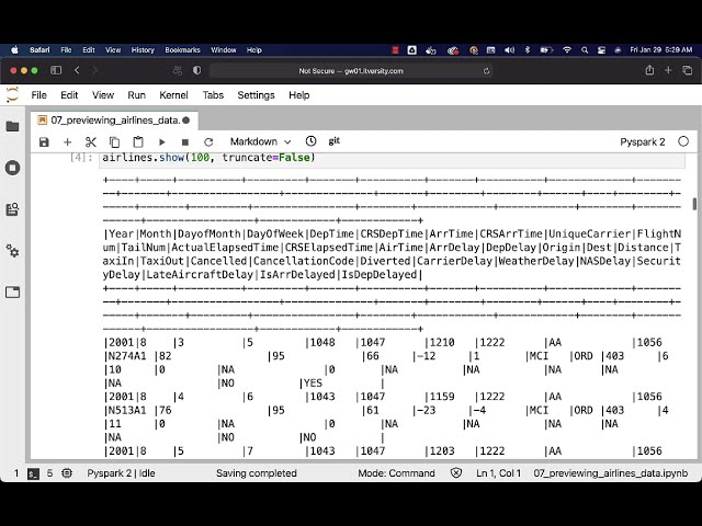 فیلم آموزشی: Apache Spark Python - بررسی اجمالی پردازش داده ها - پیش نمایش داده های خطوط هوایی ...