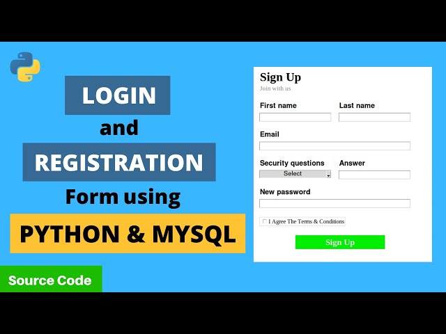فیلم آموزشی فرم ورود و ثبت نام با استفاده از Python و Mysql آموزش