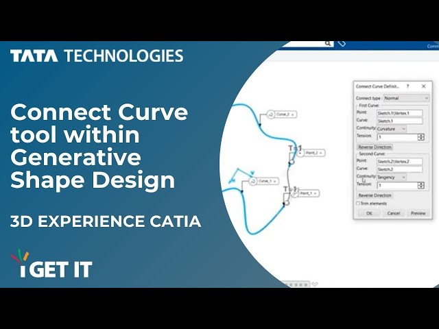 فیلم آموزشی: نحوه استفاده از ابزار Connect Curve در Generative Shape Design | 3DEXPERIENCE CATIA ...