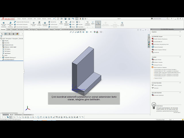 فیلم آموزشی: سیستم مختصات Solidworks XYZ (Solidworks XYZ Koordinat sistemi) با زیرنویس فارسی ...
