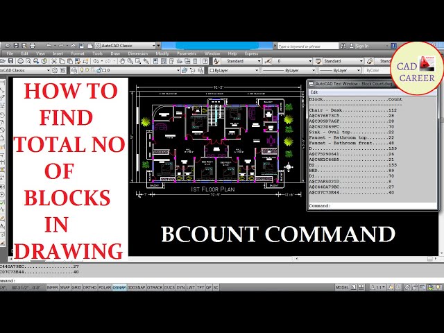 فیلم آموزشی: دستور bcount در اتوکد | نحوه شمارش بلوک ها با استفاده از ...