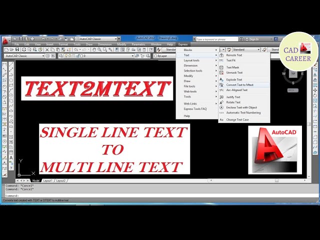 فیلم آموزشی: تبدیل متن تک خطی به متن چند خطی در اتوکد | متن به mtext ...