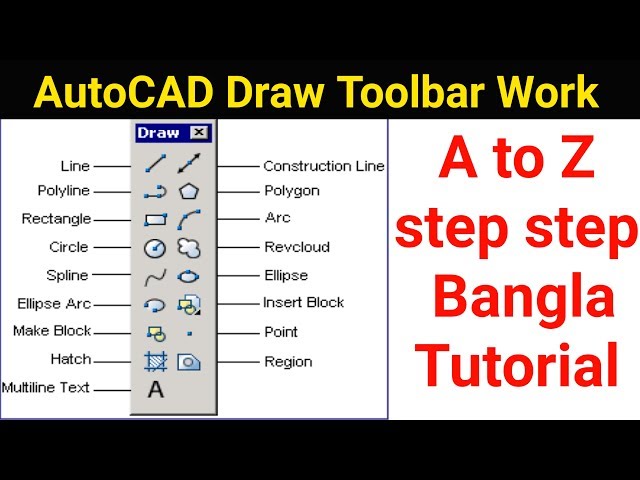 فیلم آموزشی: دستور autocad draw نوار ابزار با مثال هایی در Bangla کار ...