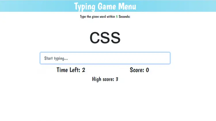 بازی تایپ ساده با استفاده از جاوا اسکریپت با سورس کد | پروژه های برنامه ...