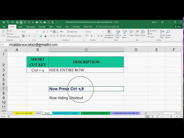 فیلم آموزشی: کلید میانبر Ctrl + 9 با مثال در MS Excel Spreadsheet 2016 ...