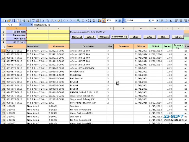 فیلم آموزشی: BOM (ساختار محصول) Excel Loader برای QAD 13.5 - 32Soft با ...