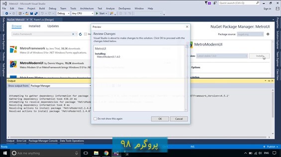 فیلم آموزش دانلود و نصب و کار با Metro Framework در سی شارپ #C - آموزش ...