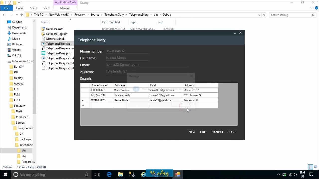 فیلم آموزش Insert و Update و Delete و جستجوی داده از local database با ...