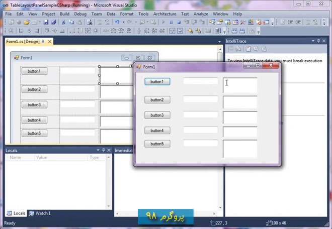 فیلم آموزش کنترل TableLayoutPanel با سی شارپ #C - آموزش سی شارپ c#.net ...