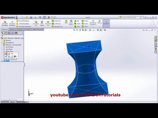 فیلم آموزشی: SolidWorks Lofted Boss Base | SolidWorks Loft Cut | نحوه ...