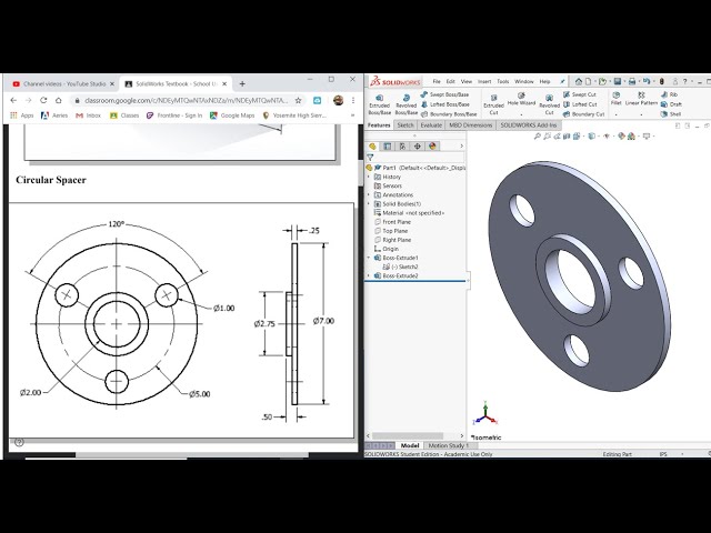 فیلم آموزشی: Solidworks Chapter 2 Exercise 6 - Circular Spacer با ...